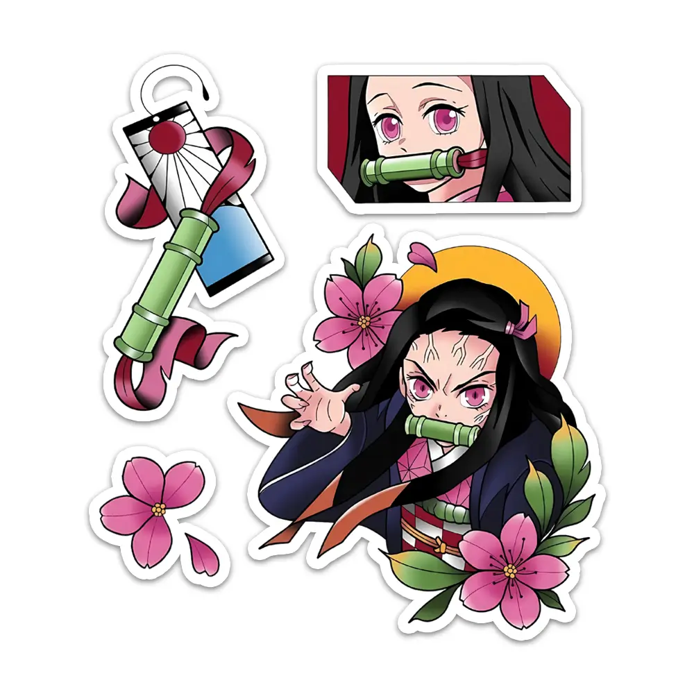 Demon Slayer Nezuko Sticker Set 1 - ybsotakuclub.com