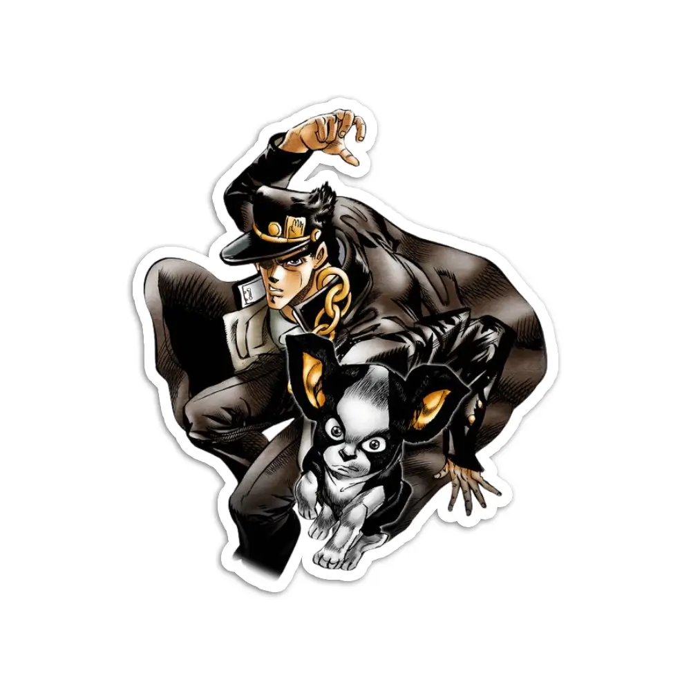 Jojo’s Bizarre Adventure Kujo Jotaro & Iggy Sticker 1 - ybsotakuclub.com